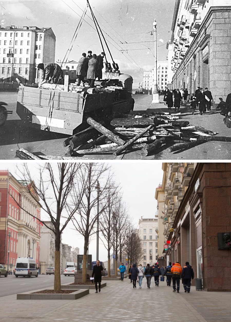 Before and after: Moscow streets during WWII and now - Russia Beyond